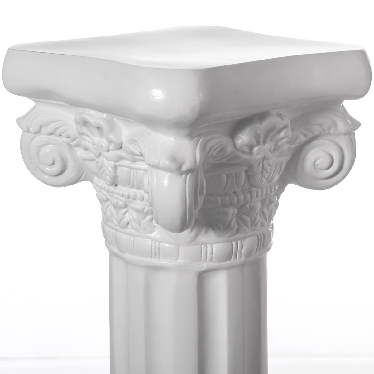 Uniquewise Fiberglass White Plinth Roman Style Piller Pedestal Vase ...