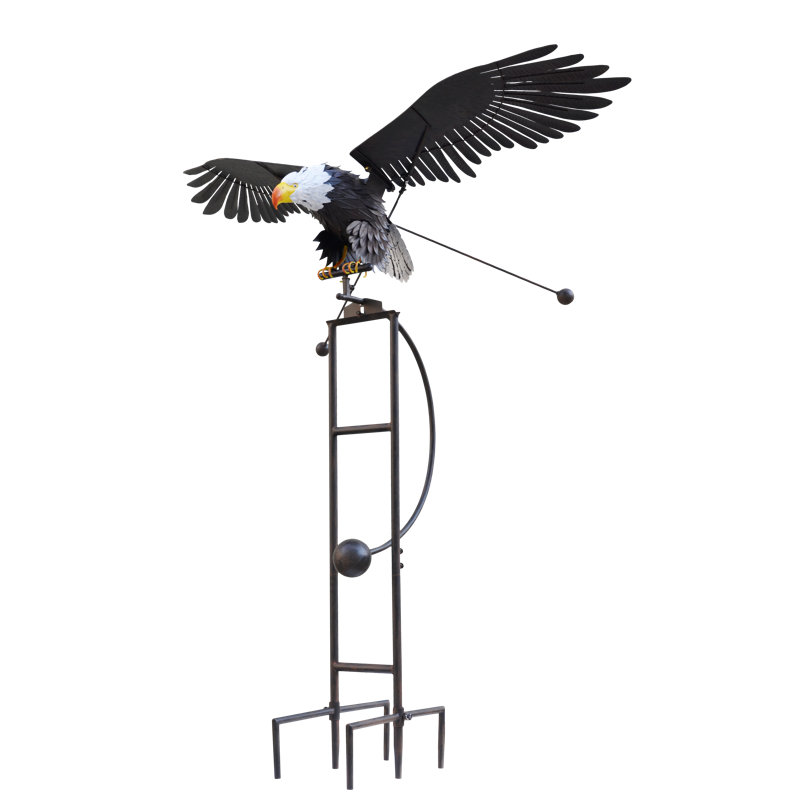 Hokku Designs Javler Flying Large Eagle Rustic Garden Stake Outdoor ...
