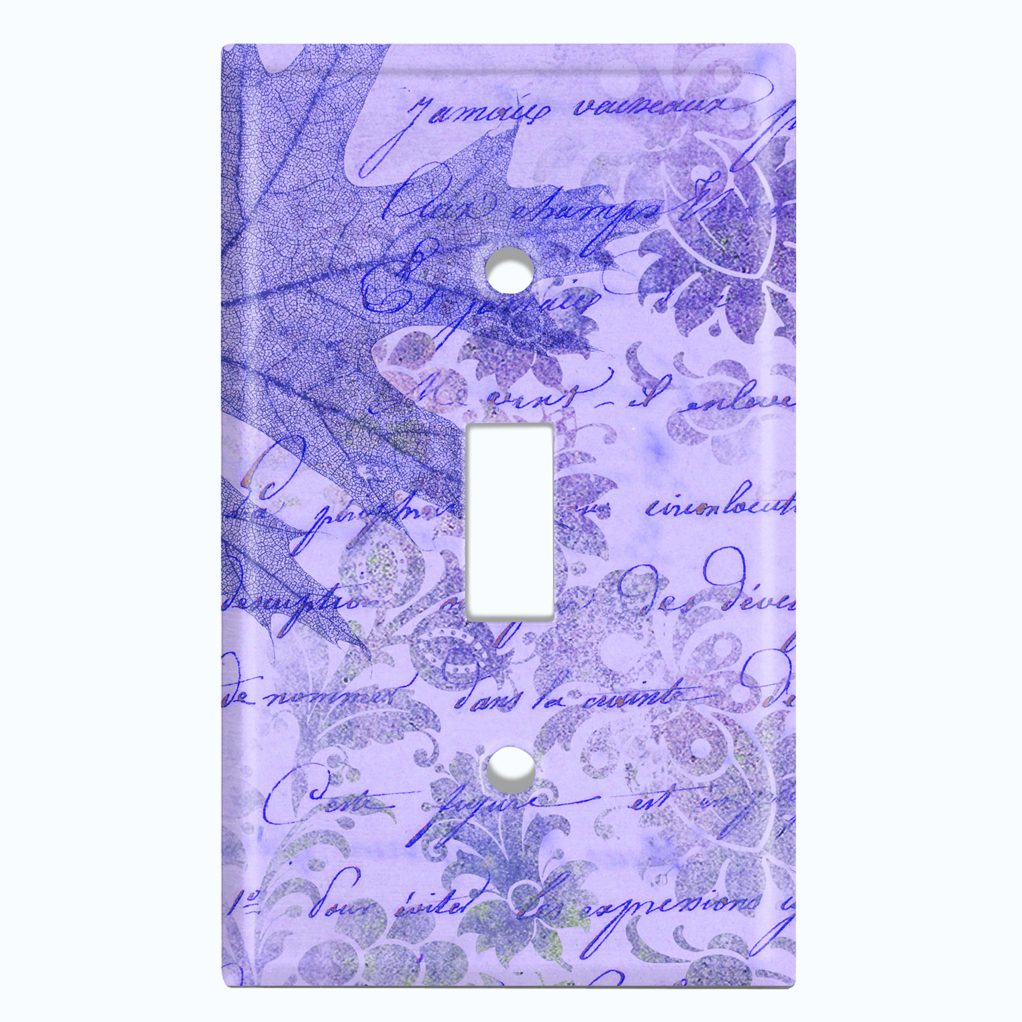 WorldAcc Purple Leaf Letter Writing 1-Gang Toggle Light Switch Wall ...