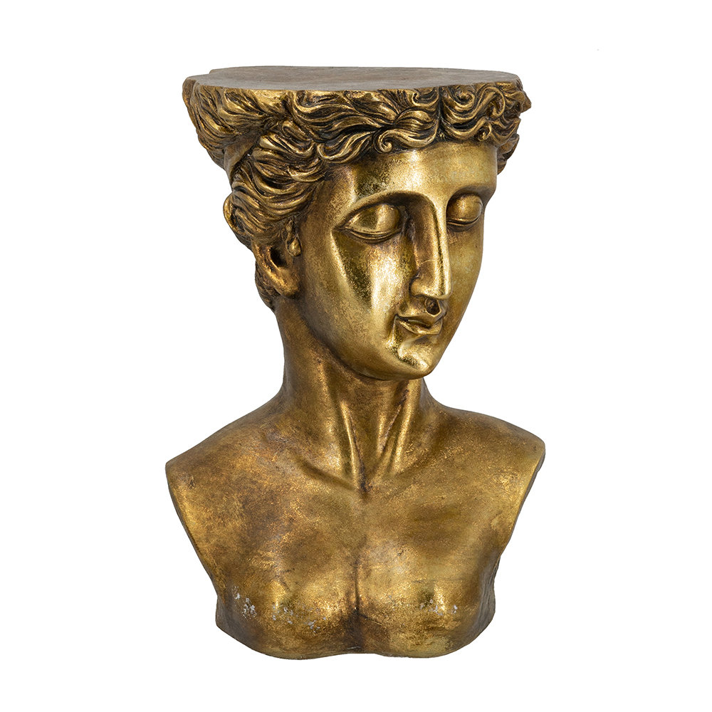 House of Hampton® 14X13.5X20" Magnesium Side Table With Classical Gold ...