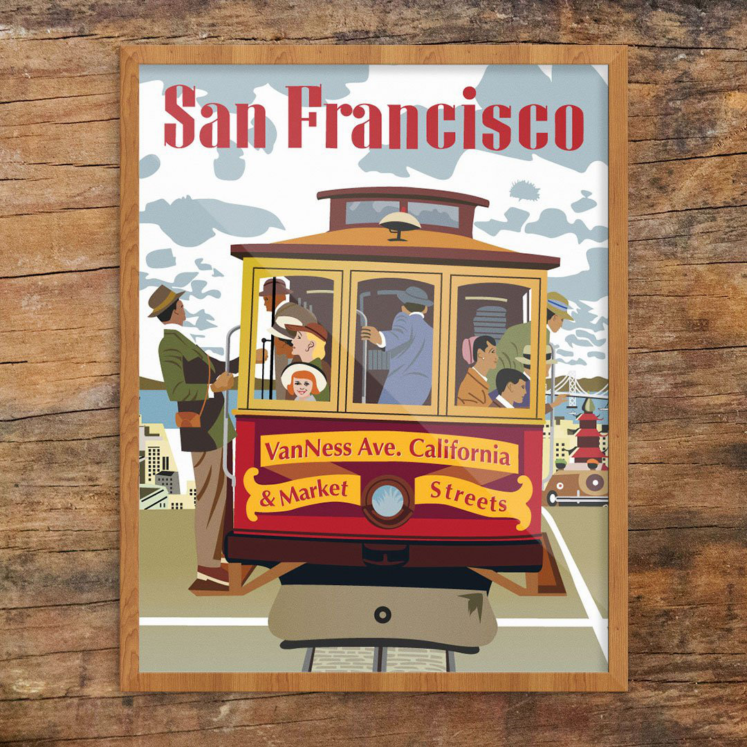 Winston Porter 'San Francisco Van Ness Ave Cable Car' Graphic Art Print ...