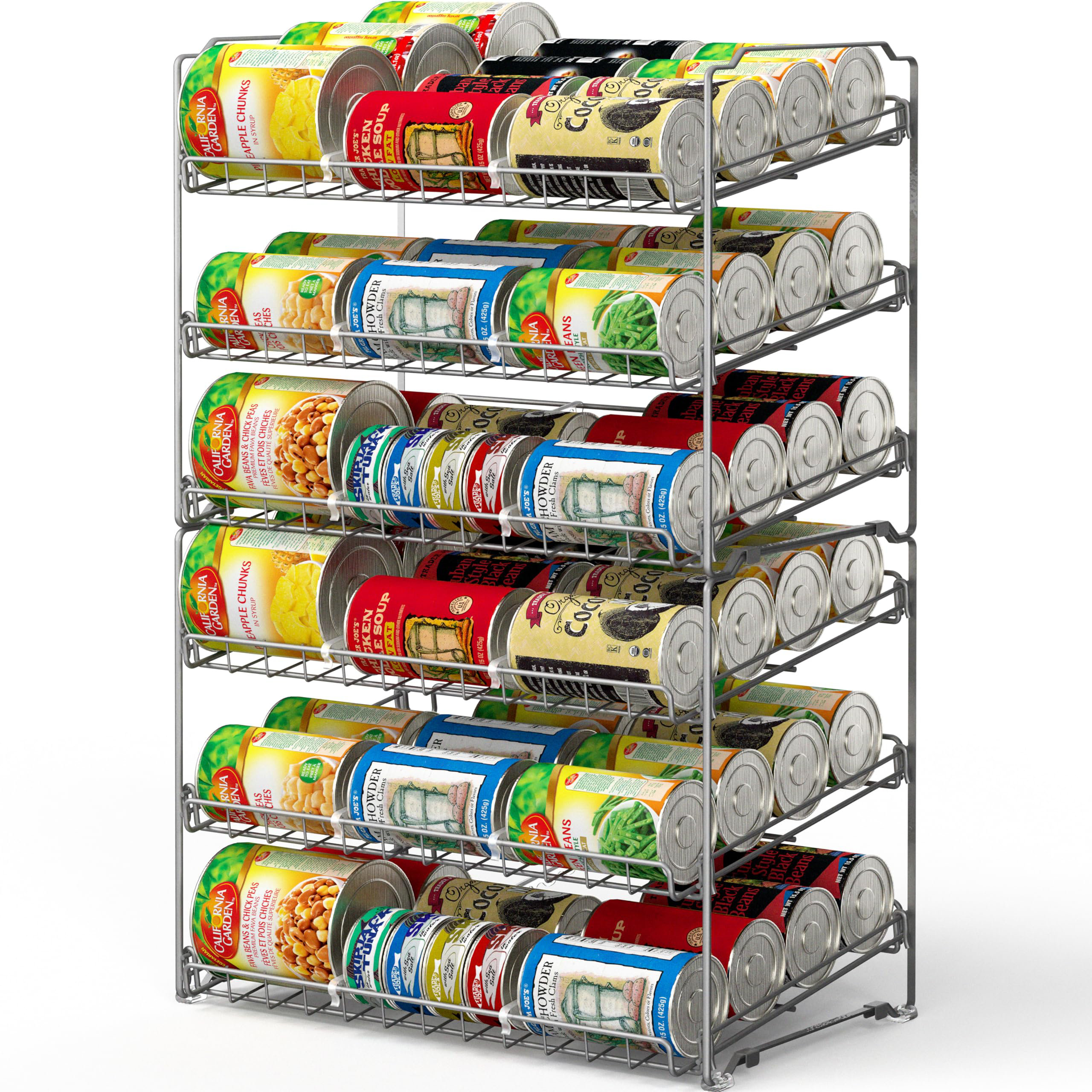 Prep & Savour Stackable Can Rack Organizer, 6-Tier Adjustable Pantry ...