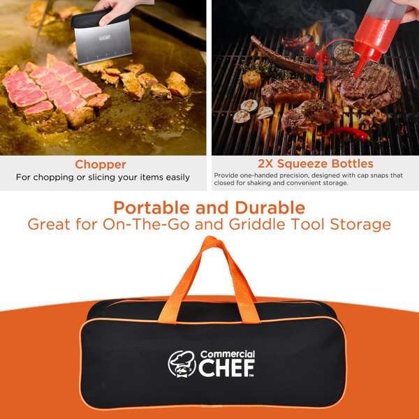 Commercial Chef 9 Piece Griddle Accessories Kit for Flat Top Teppanyaki ...