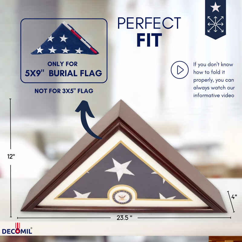 DECOMIL Navy Flag Display Case & Reviews | Wayfair