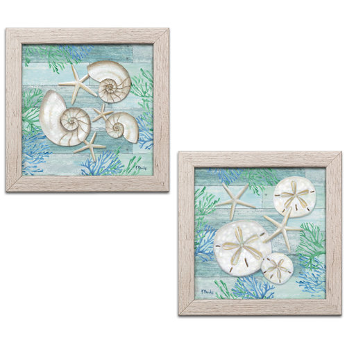 Highland Dunes " Watercolor Beach Décor Shell, Sand Dollar & Starfish ...
