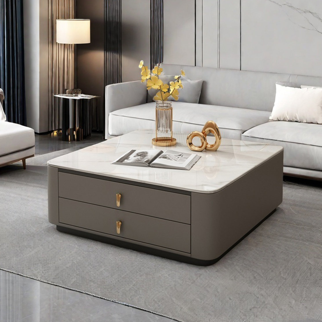 LIZIYE Italian minimalist square stone coffee table - Wayfair Canada