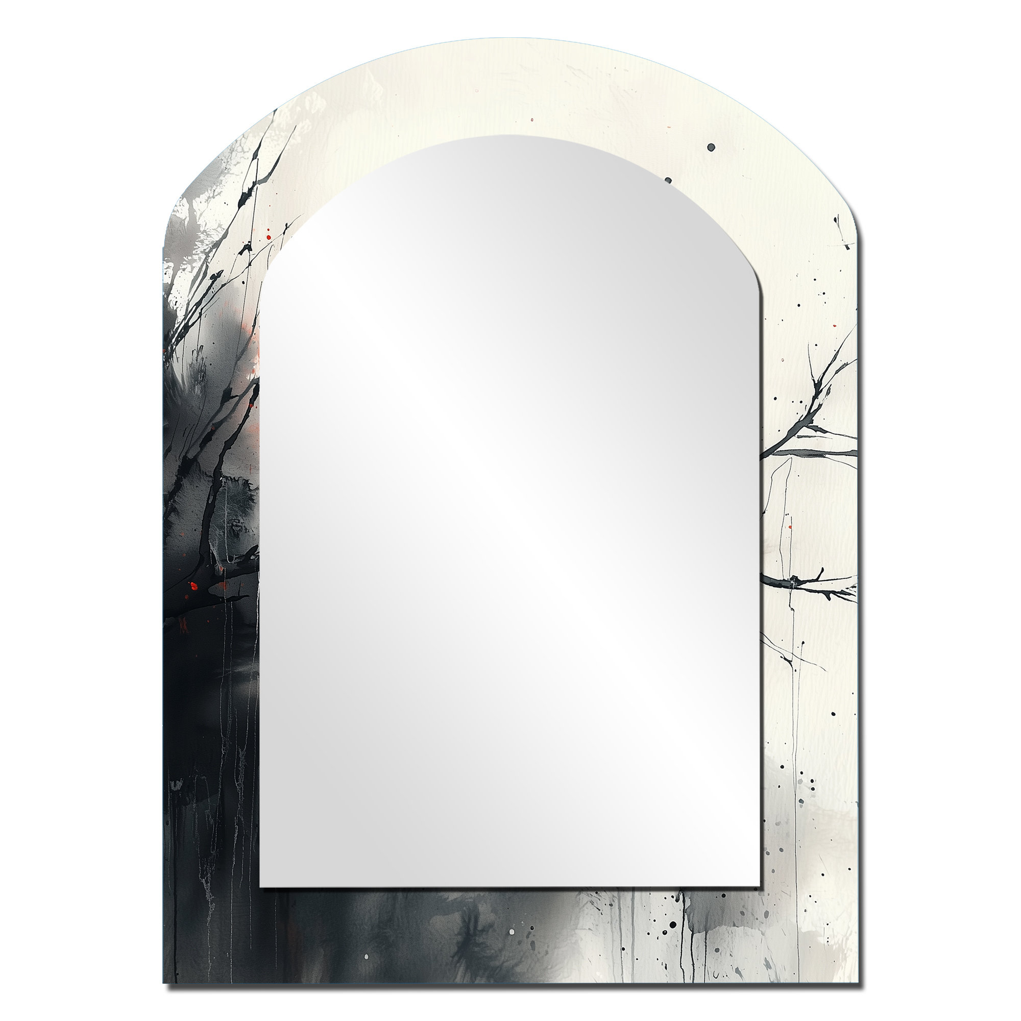 Dakota Fields Crimson Cardinal Bird I - Animals Arch Decorative Mirror ...