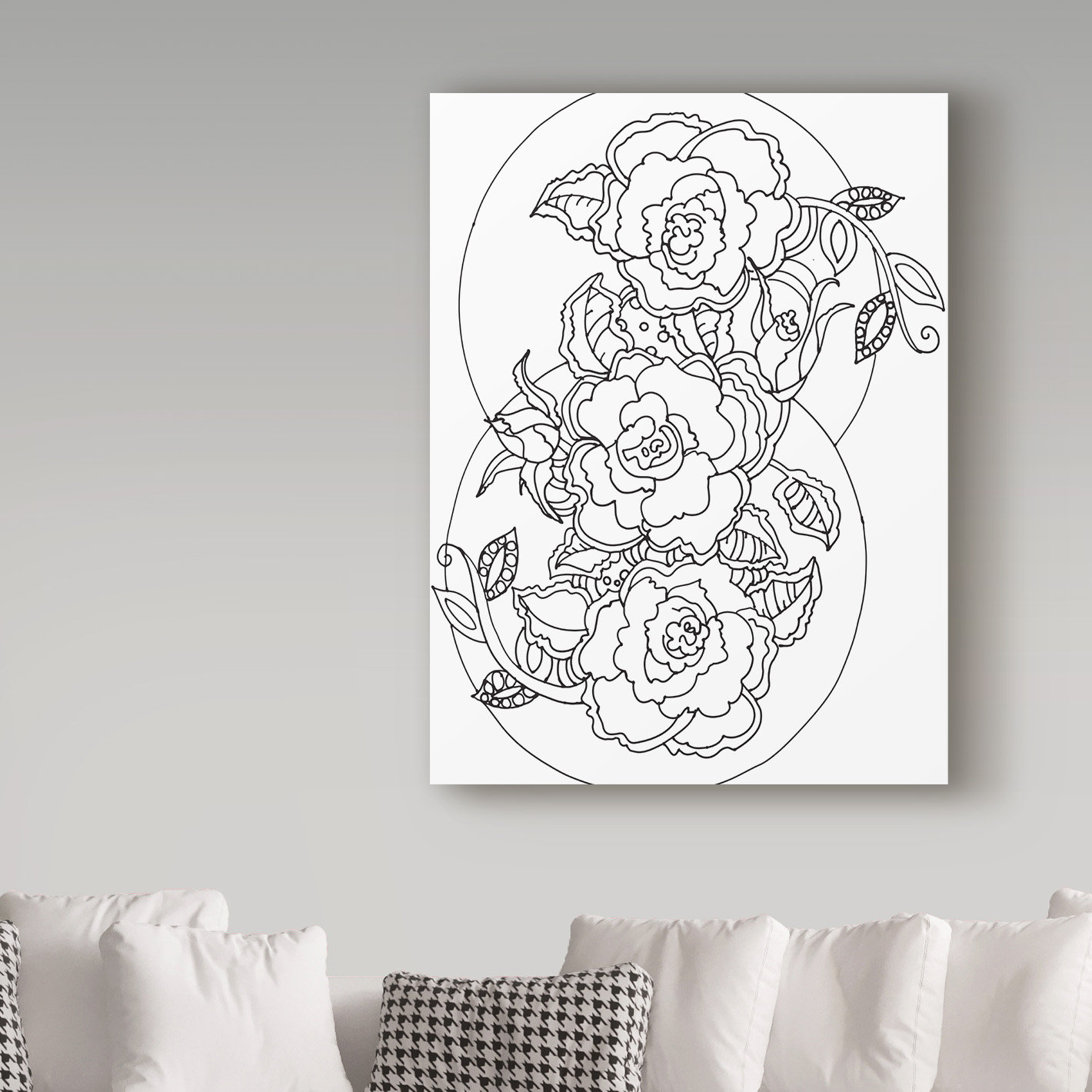Trademark Fine Art 'Roses' Drawing Print on Wrapped Canvas | Wayfair