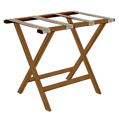 FixtureDisplays Deluxe Straight Leg Luggage Rack with Tapestry Webbing ...