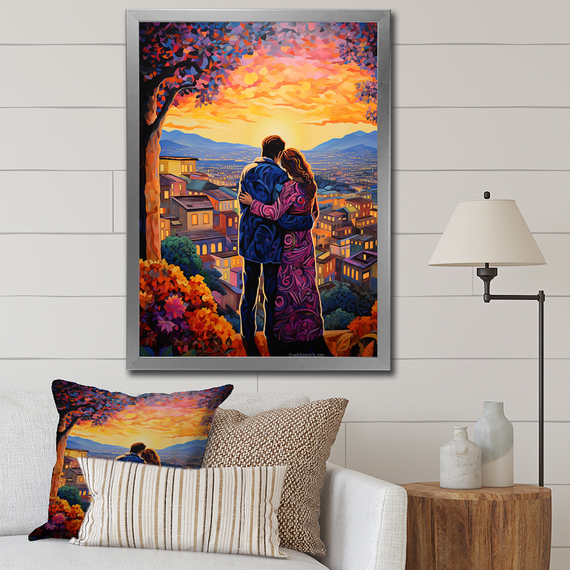 Winston Porter Loral Romantic Couple Landscape Enveloped In Garden On ...