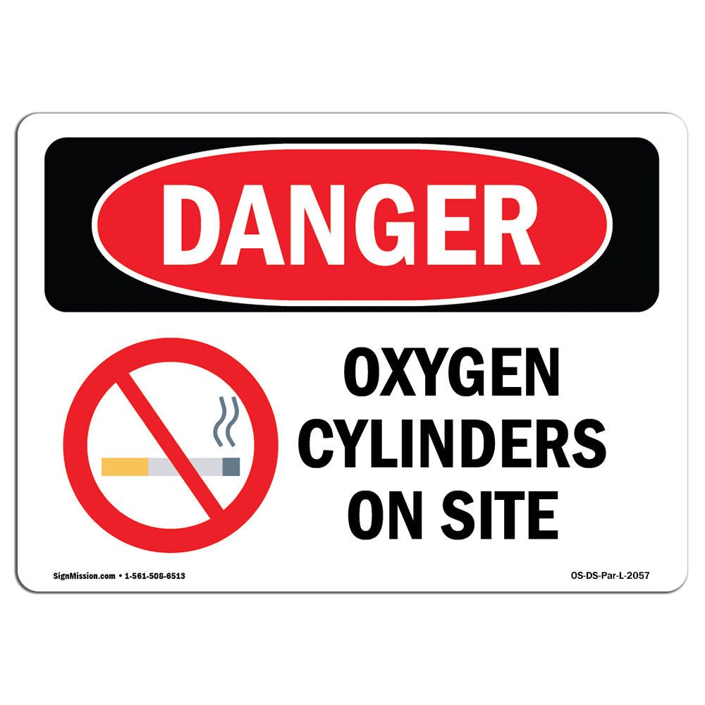 SignMission Oxygen Cylinders On Site Aluminum Sign 12 x 18 | Wayfair
