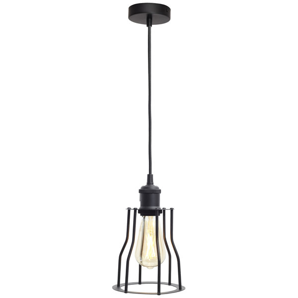 4lite Indoor Basket Pendant Ceiling Light (Matt Black) Pear Shaped ...