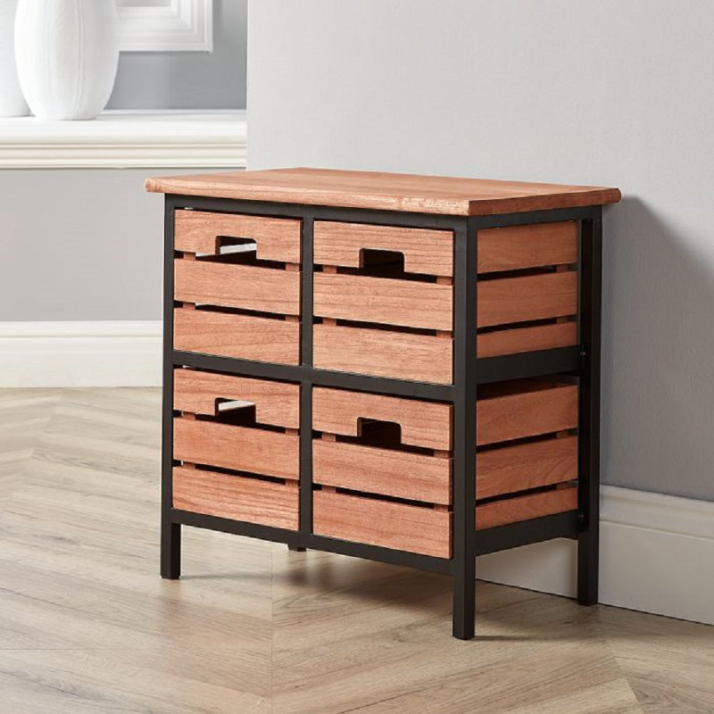 Ebern Designs Stcyr Fully Assembled Solid Wood 4 Drawer Storage Chest ...
