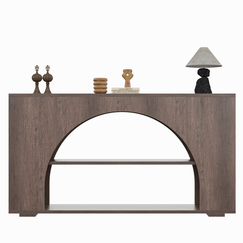 Gracie Oaks Farmhouse 55" Console Table with Storage & Reviews | Wayfair