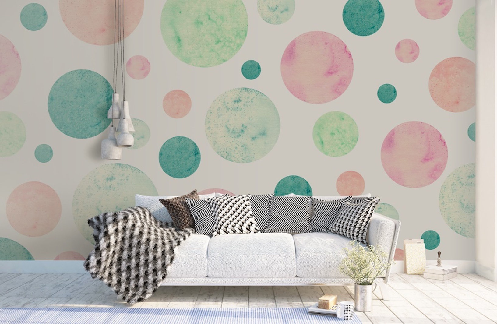 Hokku Designs Abd-Alkudos Geometric Colorful Circle Vintage Wall Mural ...