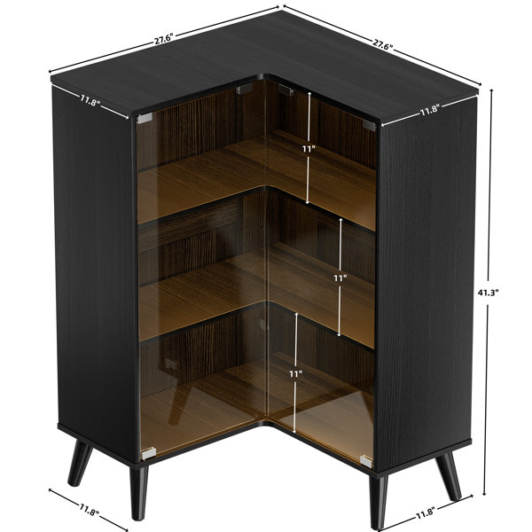 Wrought Studio™ Display Case With Tempered Glass Doors, 3-tier Corner ...