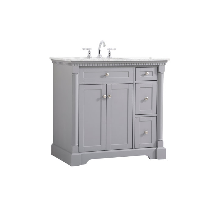 Red Barrel Studio® 36'' Single Bathroom Vanity with Marble Top ...