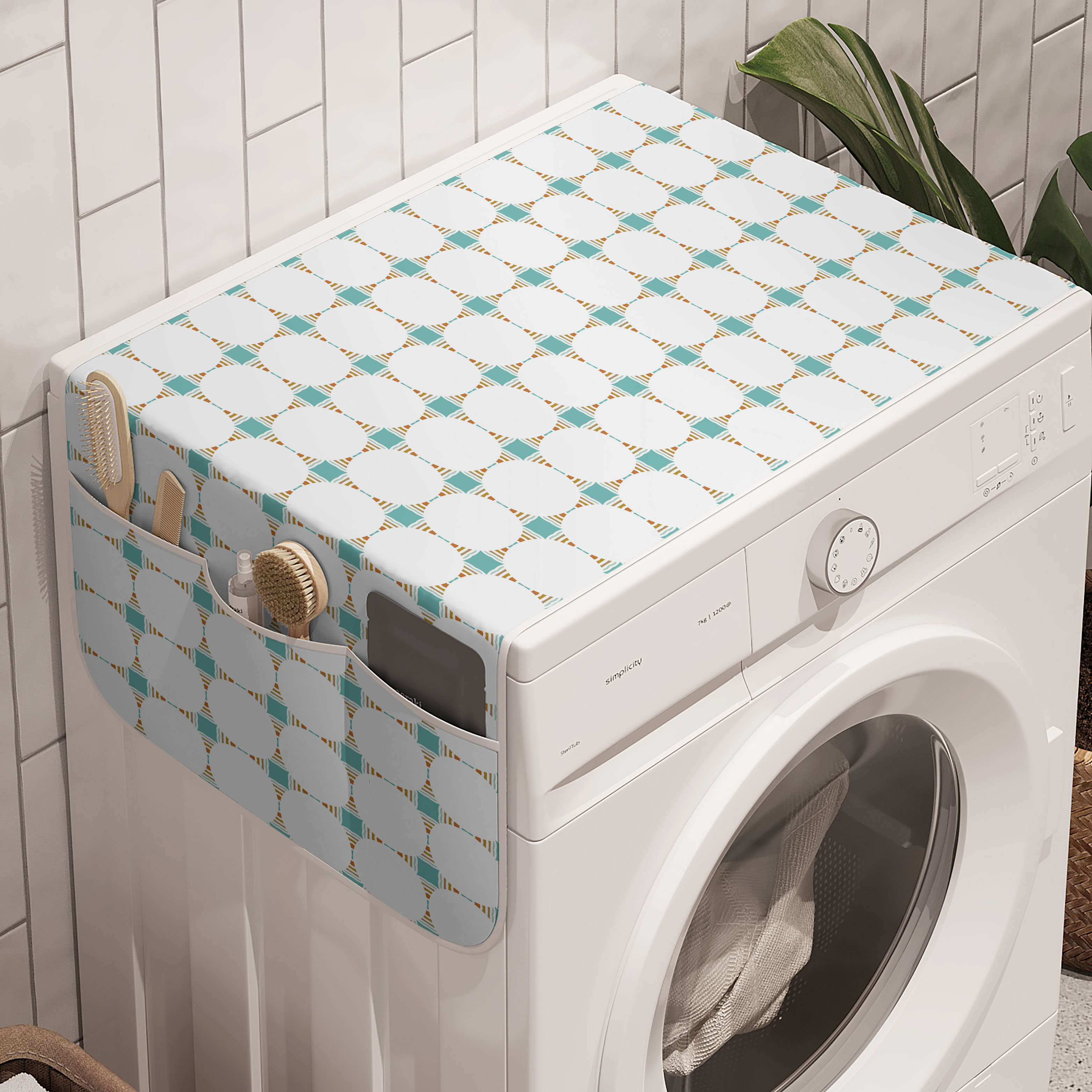 East Urban Home Geometric Washing Machine Organizer Pack of 2 47" x 18. ...