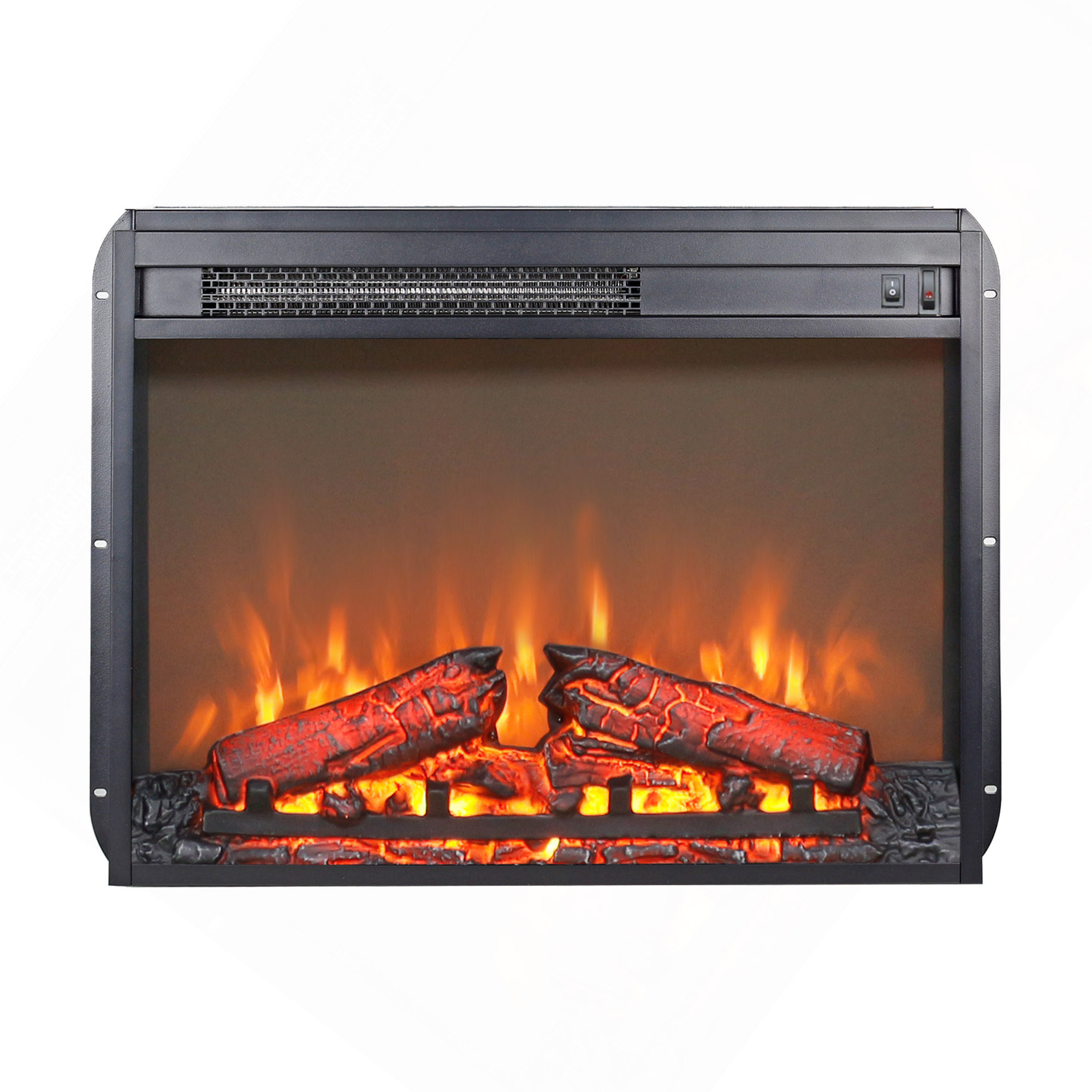 Latitude Run® 23" Infrared Heating Electric Fireplace Insert, With Log ...