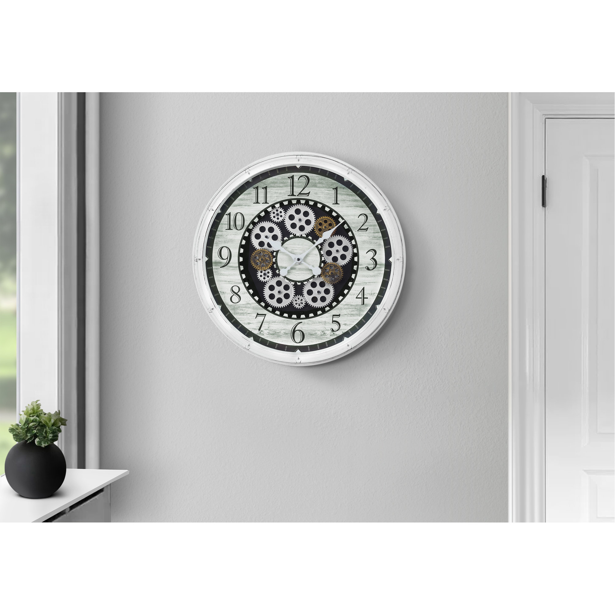 Williston Forge Clocks, Round, Gear Mechanism, Wall Clock, Transitional - Wayfair Canada