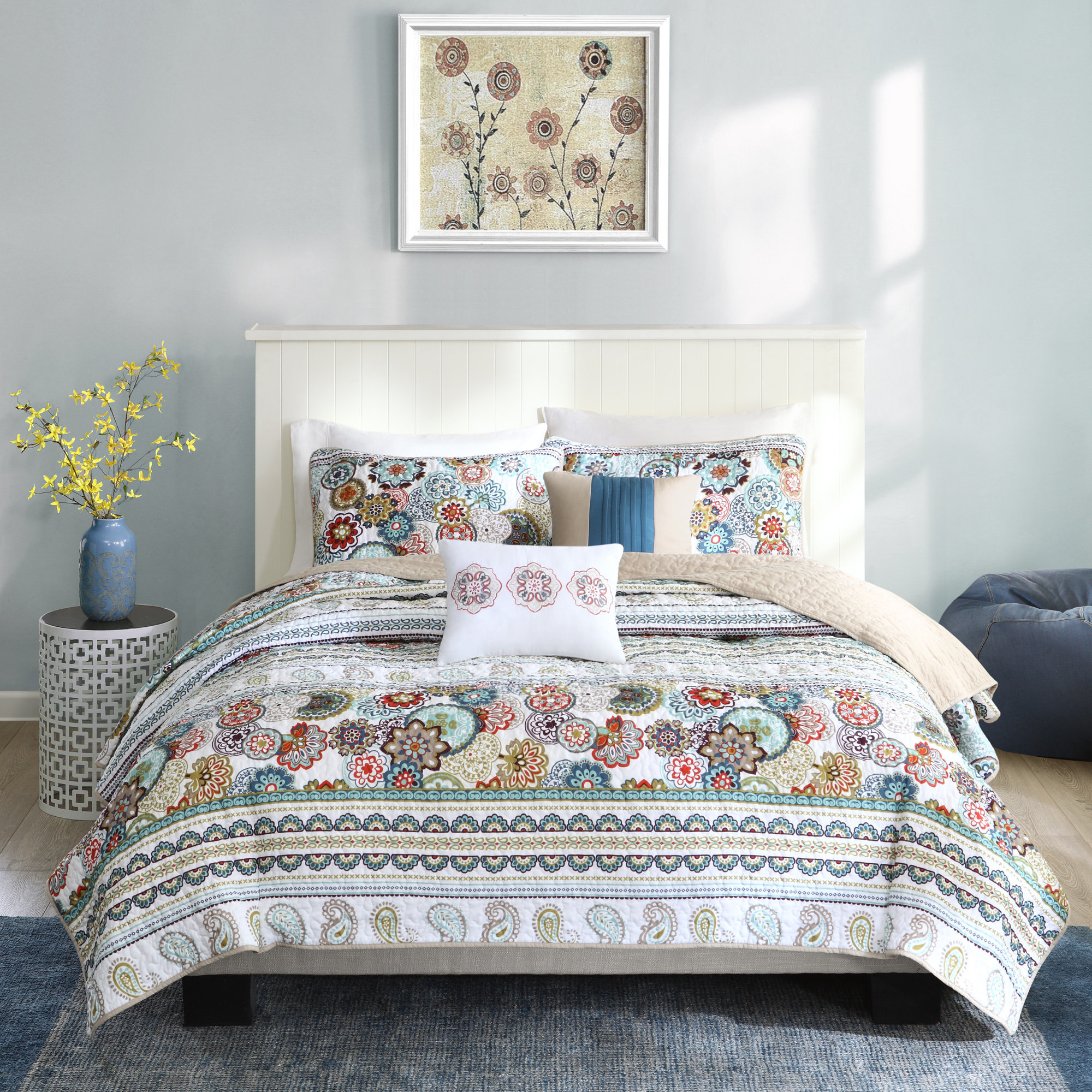 Intelligent Design Reversible Quilt Set with Throw Pillows & Reviews ...