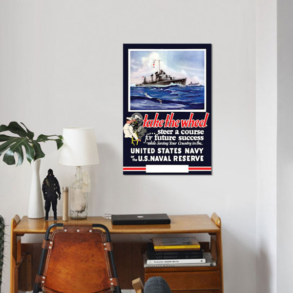 East Urban Home " Vintage WWII Navy Poster Of US Warships On The Sea ...