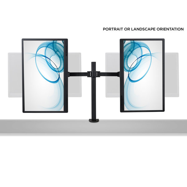 Mount-It! Full Motion Adjustable Dual Monitor Mount Fits 2 Computer ...