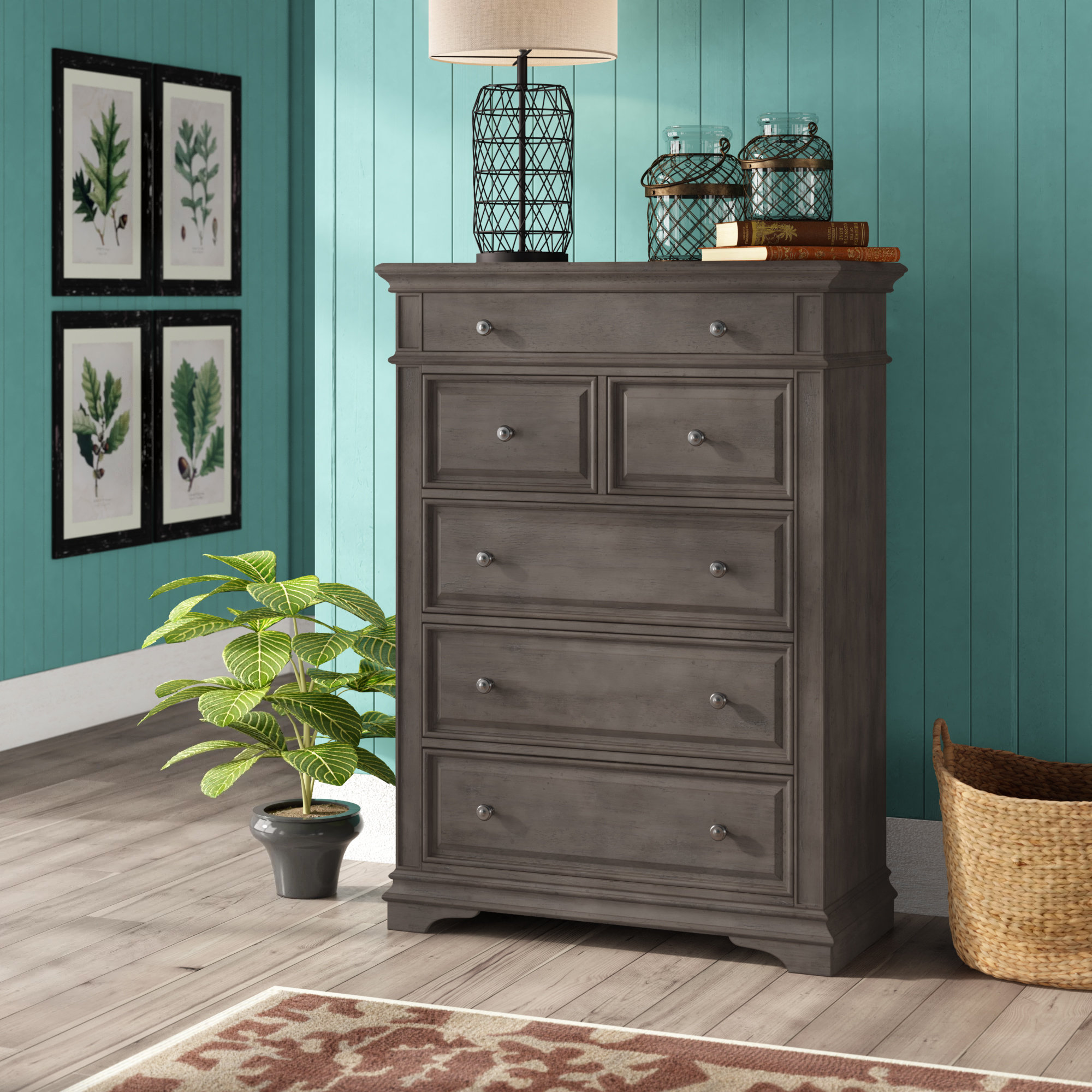 Laurel Foundry Modern Farmhouse Hetton 5 Drawer 40" W Chest & Reviews ...