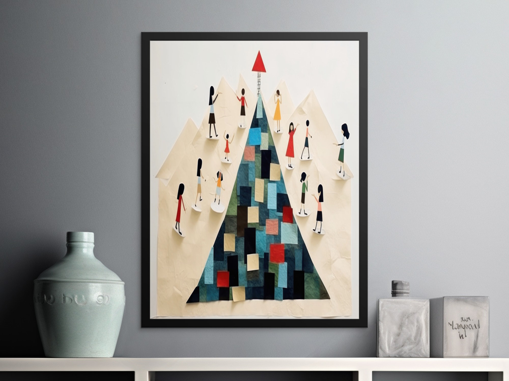 Brayden Studio Ascend Toward Success Abstract Papercut Art Framed ...