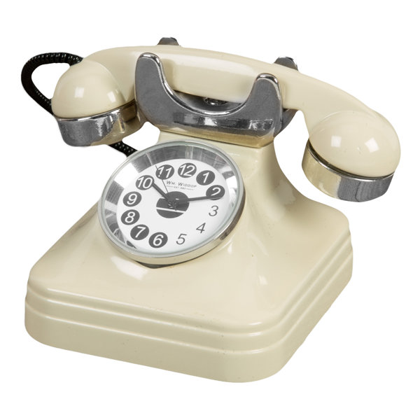 Wm Widdop Analog Metal Quartz Tabletop Clock in Cream & Reviews ...