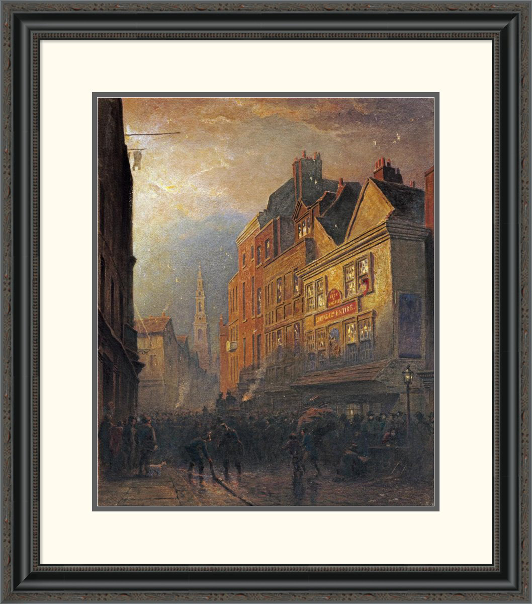 Global Gallery 'A Fire in Drury Lane' by Henry George Hine Framed ...