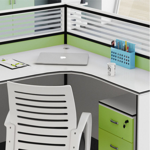 WIKI BOARD L-Shape 4 Person Partition Desk | Wayfair