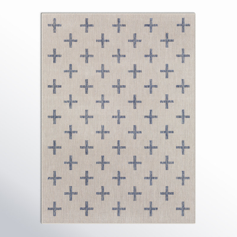 Bronwyn Geometric Blue/Cream Area Rug & Reviews | Joss & Main