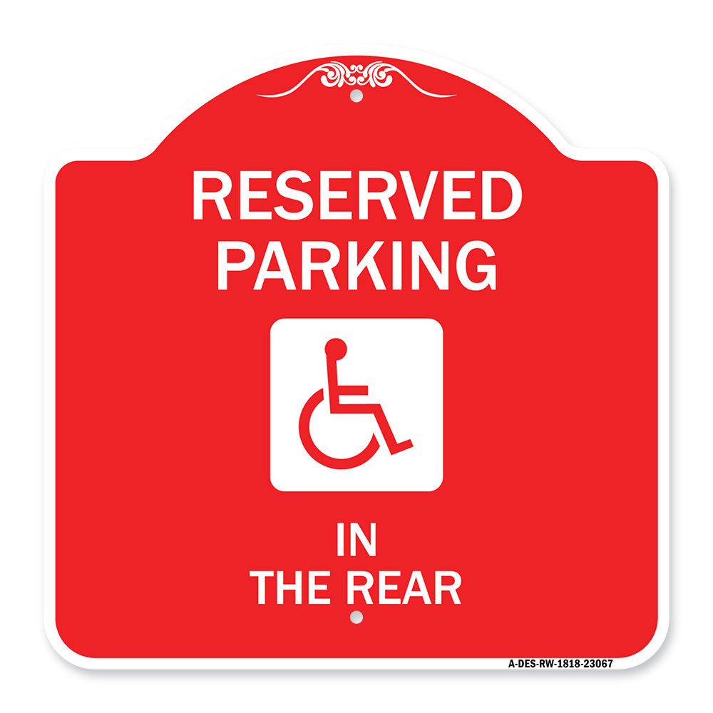 Signmission Designer Series Sign - Reserved Parking In The Rear (With ...