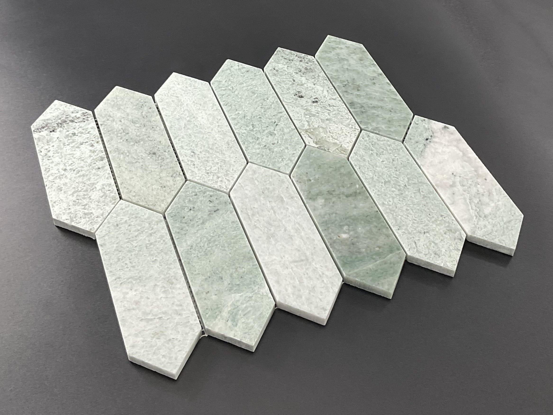 ES Stone Ming Green Picket/Long Hexagon Mosaic Wall And Floor Tile ...