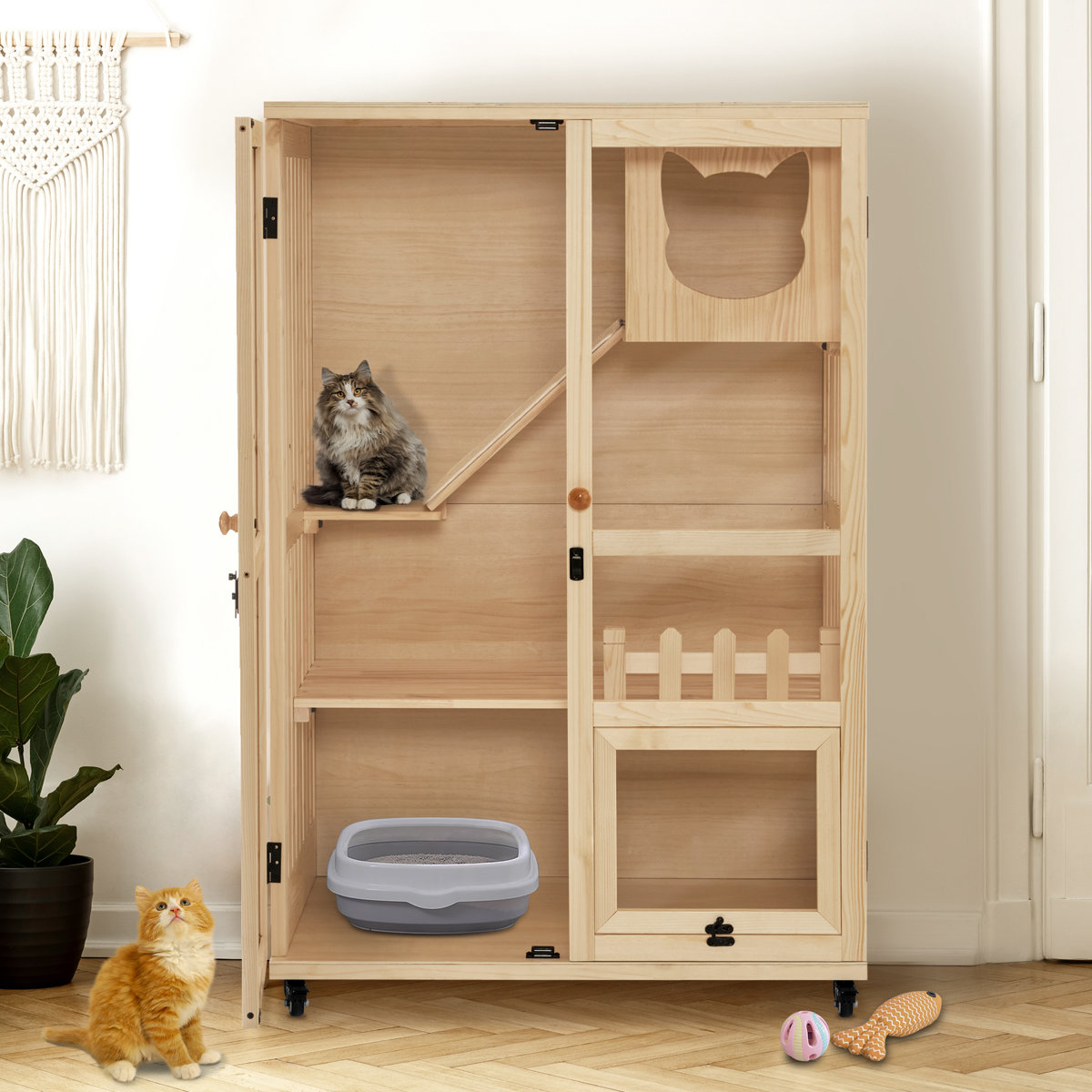 Archie & Oscar™ Archie & Oscar Wooden Cat Houses For Indoor Cats ...