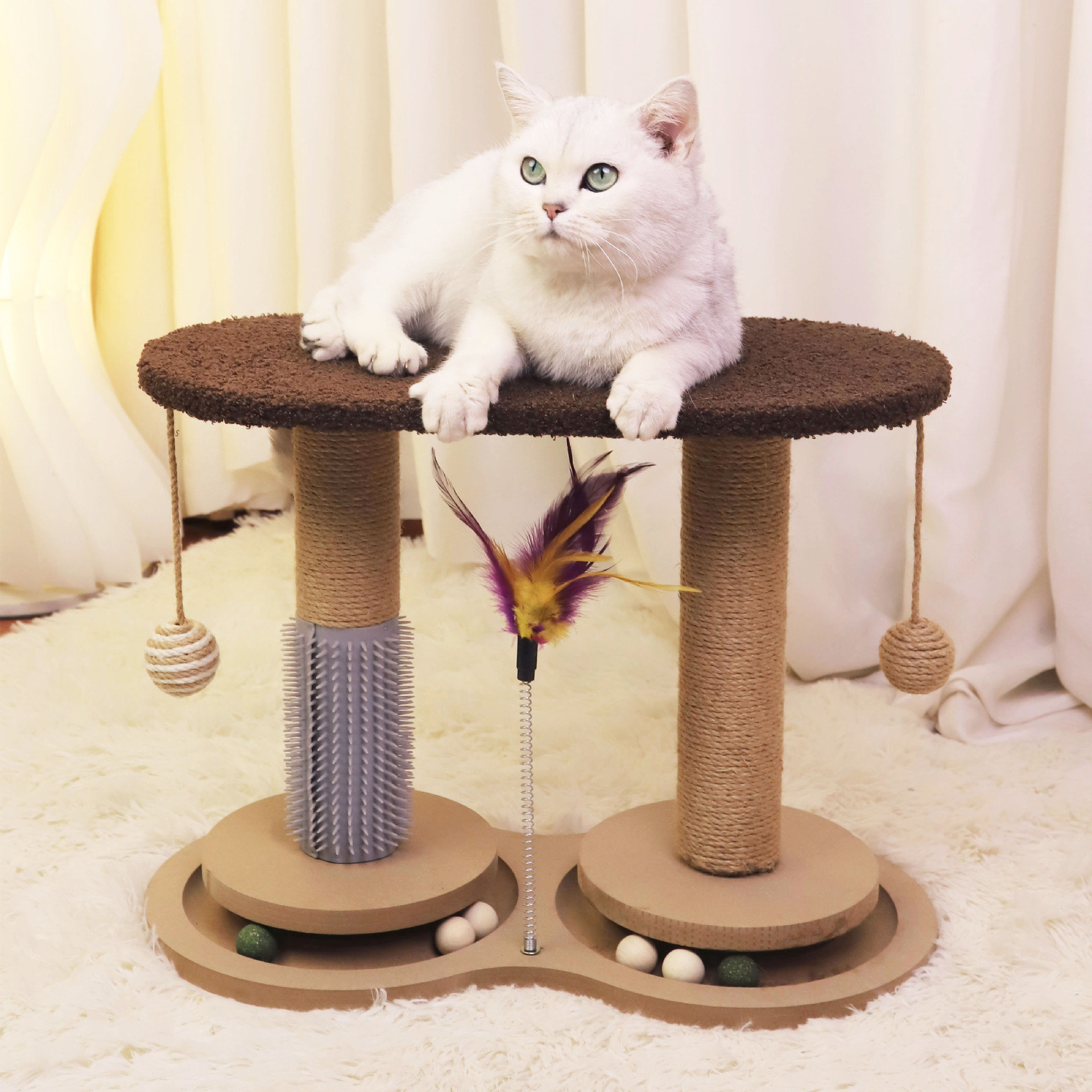 Tucker Murphy Pet™ Double Turntable Cat Scratching Post 19.29 X 10.24 X ...