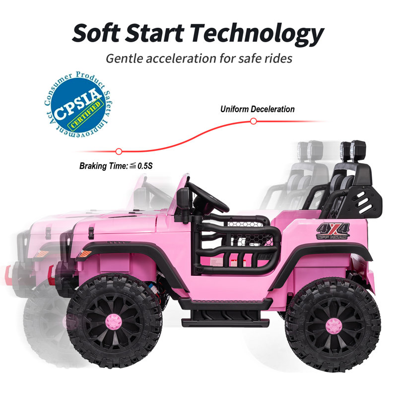 Outfunny 24 Volt Ride on Toys for Big Kids, 4WD 2 Seater Kids Electric ...