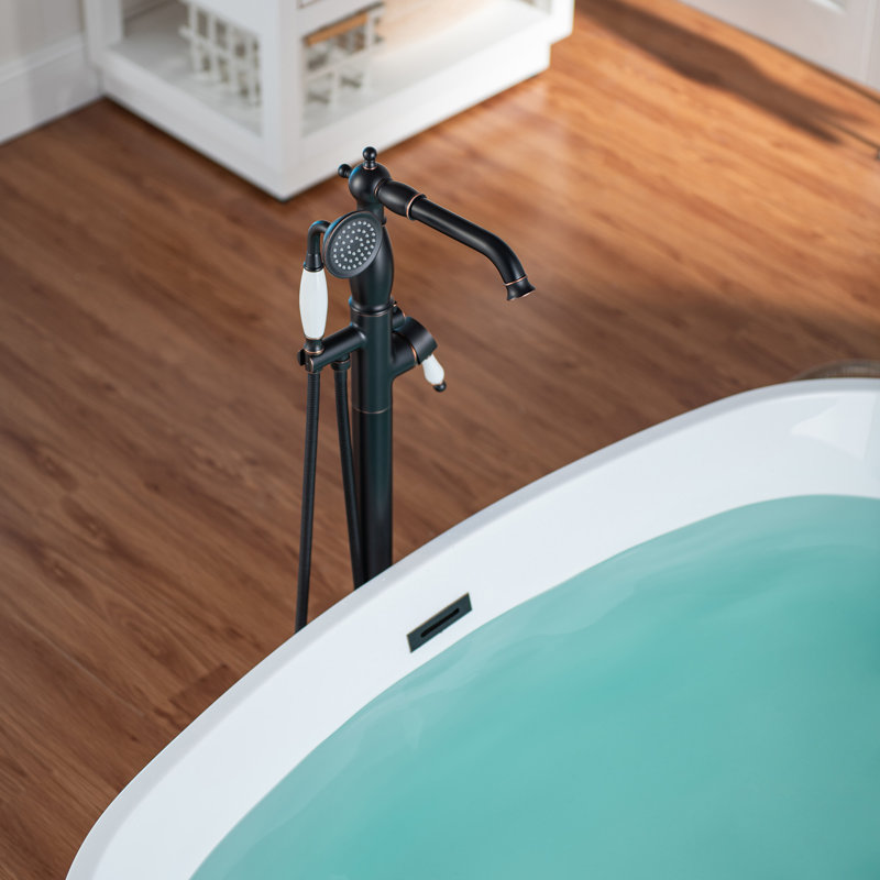 WoodBridge 1 Handle Floor Mounted Clawfoot Tub Faucet with Diverter ...