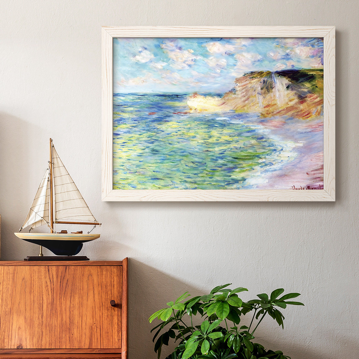 Highland Dunes Cliffs At Amont, 1885 Framed On Canvas Print | Wayfair