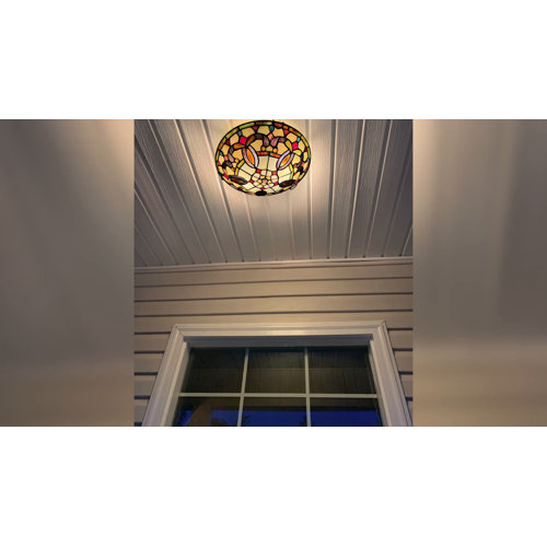Vinplus Tiffany Glass Flush Mount & Reviews | Wayfair