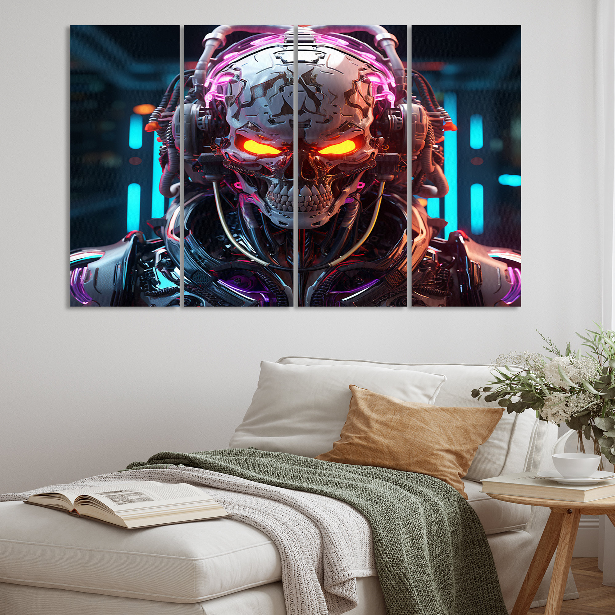 Trinx Sci-Fi Retro Futuristic Robot In Neon I - Fantasy & Sci-Fi Canvas ...