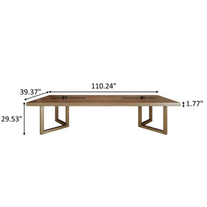 Latitude Run® Modern Minimalist Solid Wood Iron Triangle Conference ...