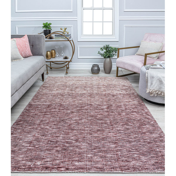 Hokku Designs Bekim Handmade Hand Tufted Burgundy Rug | Wayfair
