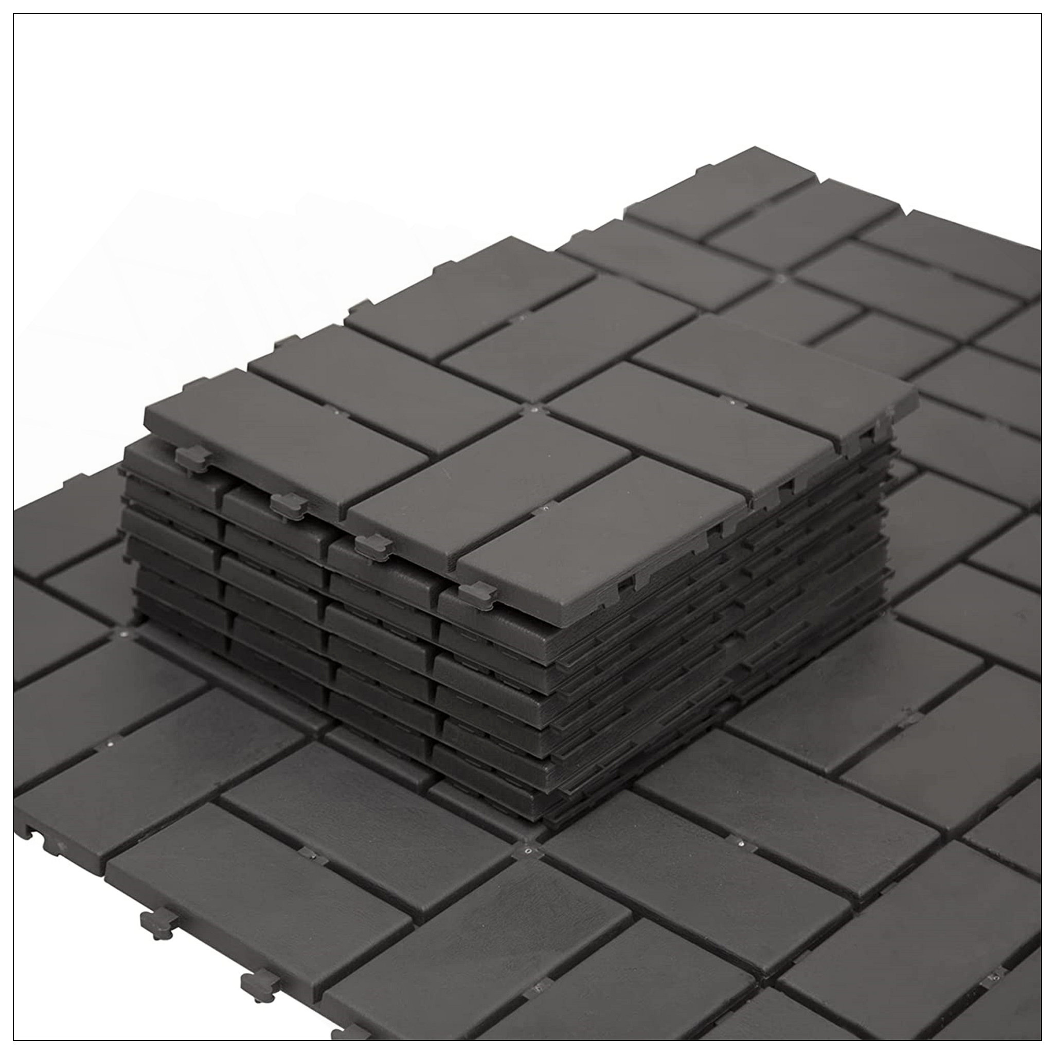 REDmintss Carreaux de terrasse à emboîtement de patio, revêtement de sol composite résistant aux ...