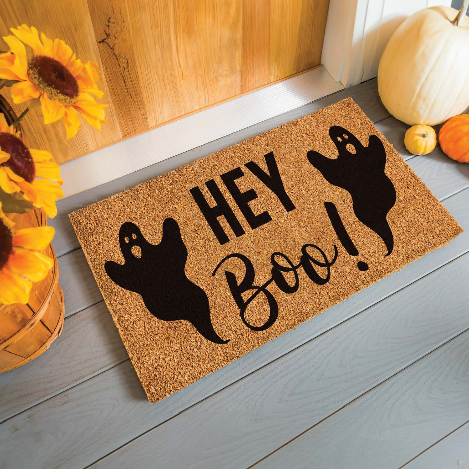 The Holiday Aisle® Nap Halloween "Hey Boo" 28 in. x 16 in. Non-Slip ...