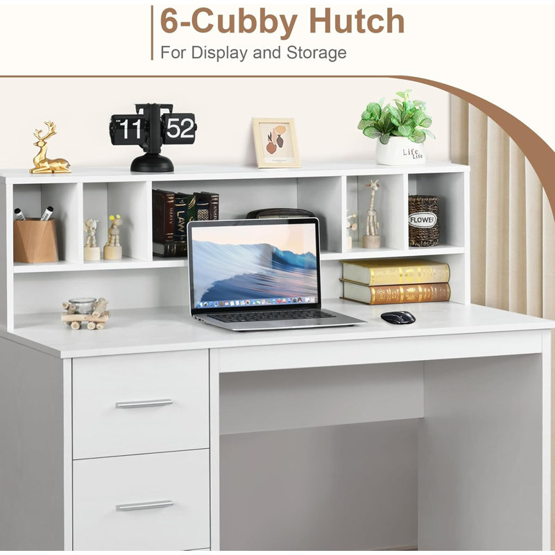 Ebern Designs Computer Desk with Hutch | Wayfair