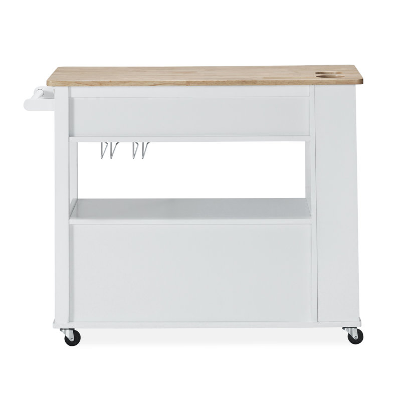 Rosalind Wheeler Russert Wood Kitchen Cart & Reviews | Wayfair