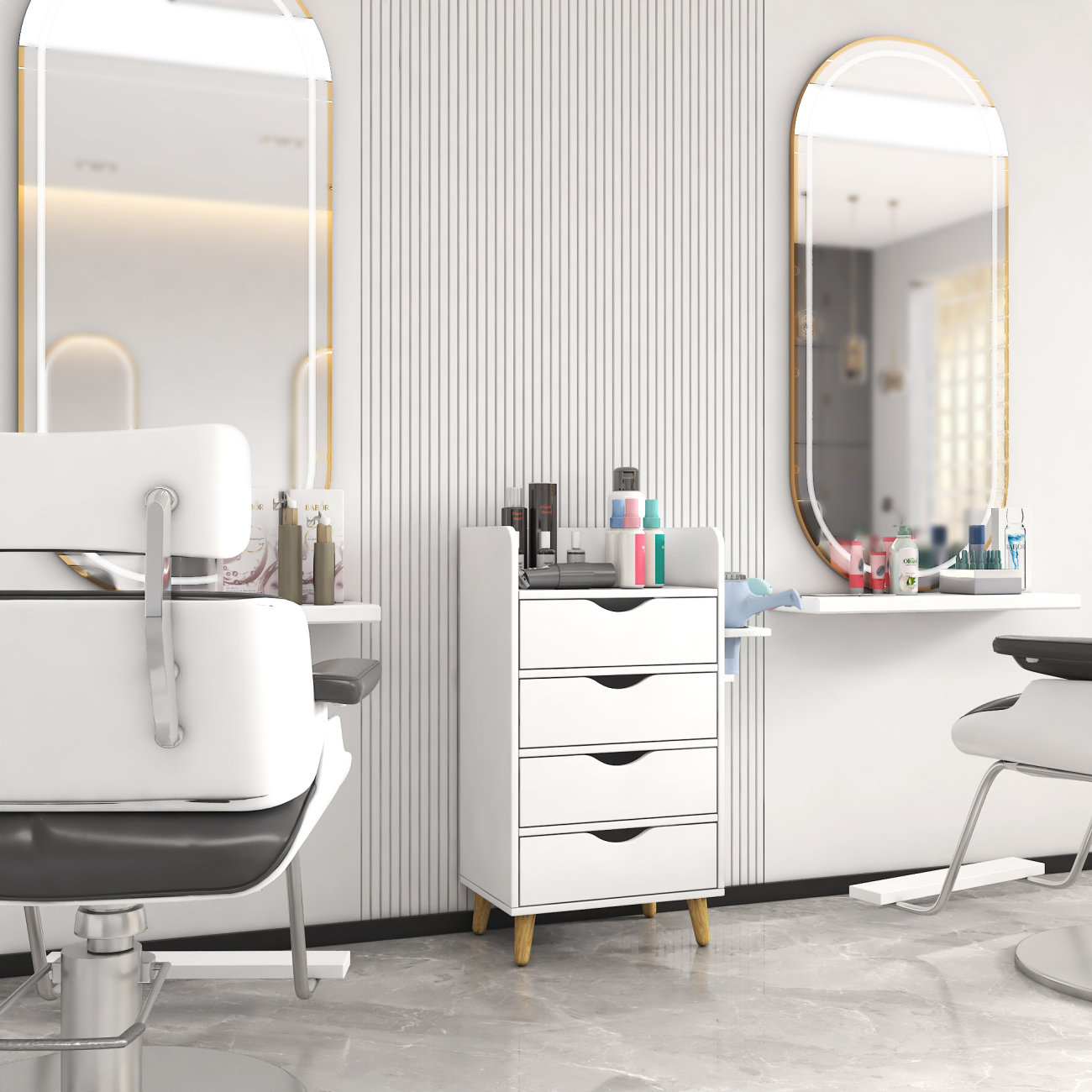 Corrigan Studio 4 -Layer Salon Storage Cabinet Beauty Barber Salon ...