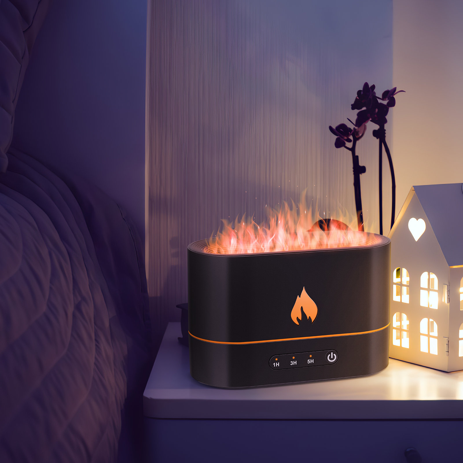 Symple Stuff LED Light Flame Humidifier Essential Oil Diffuser | Wayfair